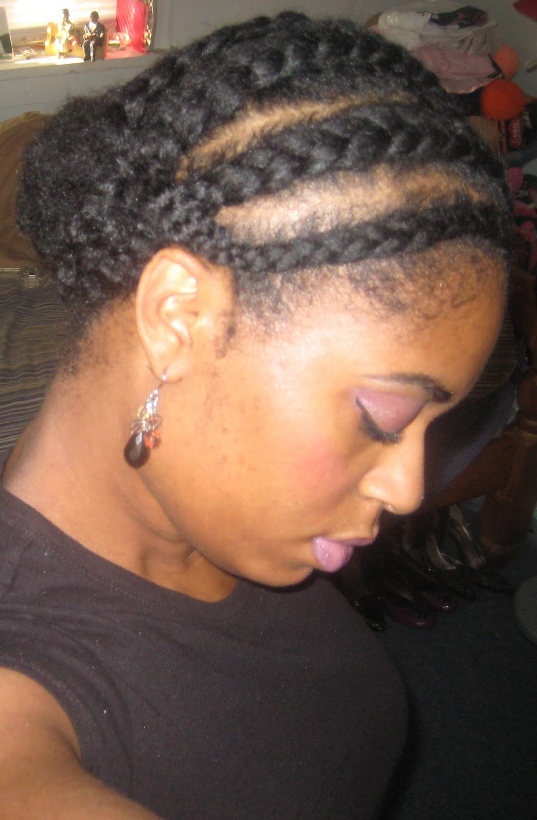Naturally Elegant: Hairstyle: Cornrows with a Low Pin-up